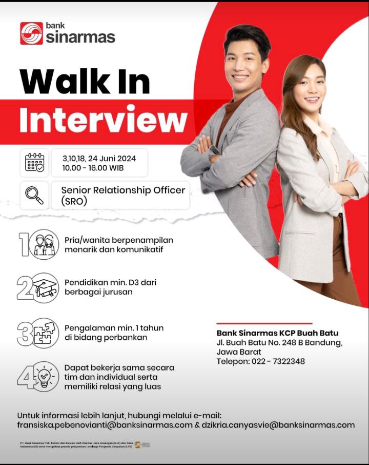 INFORMASI LOKER BANK SINARMAS