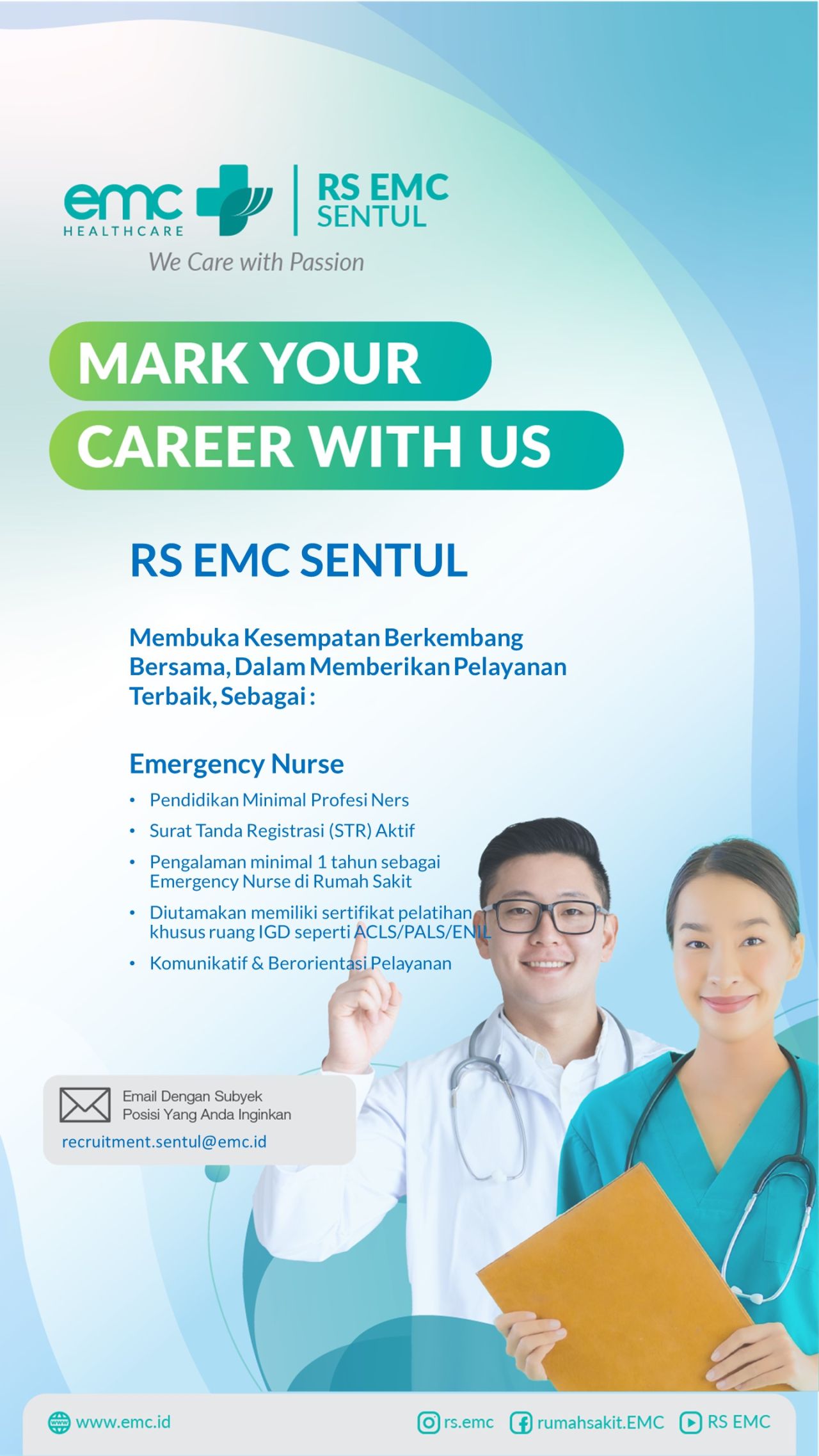 LOWONGAN KERJA RS EMC SENTUL