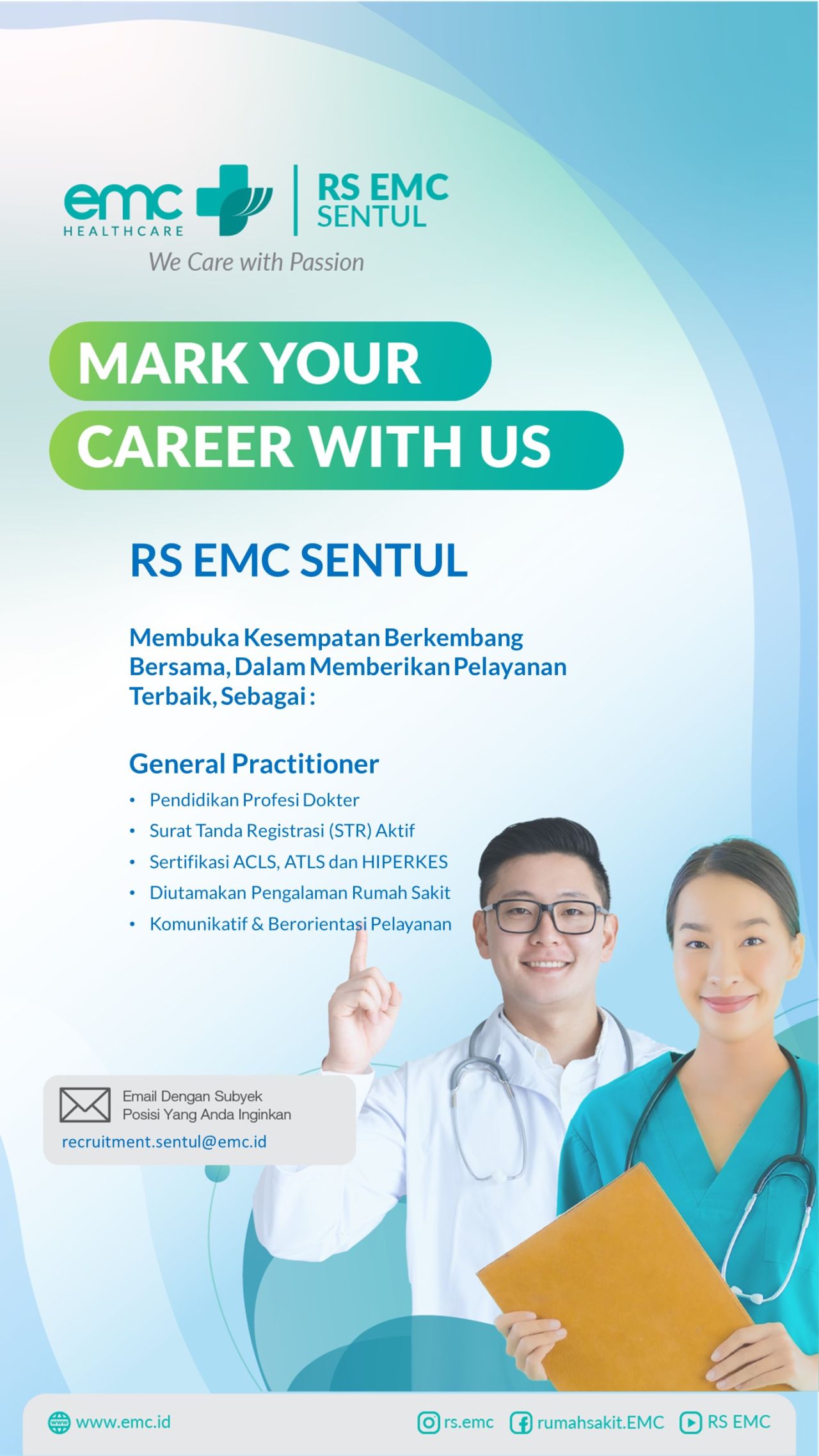 LOWONGAN KERJA RS EMC SENTUL