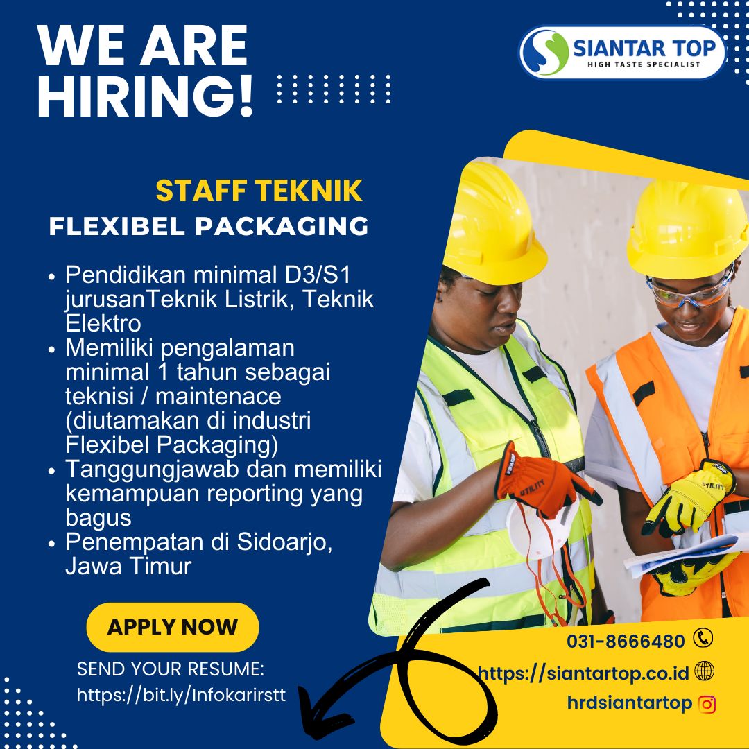 LOWONGAN KERJA PT. SIANTAR TOP, TBK