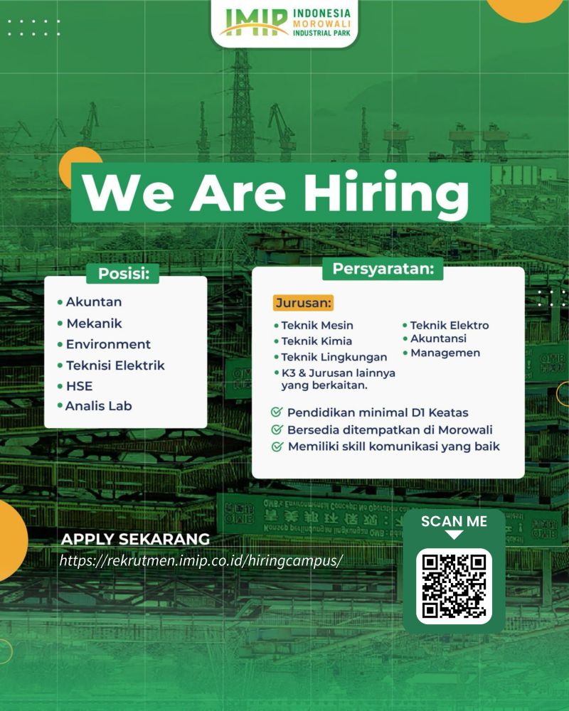 Lowongan Kerja PT. Indonesia Morowali Industrial Park