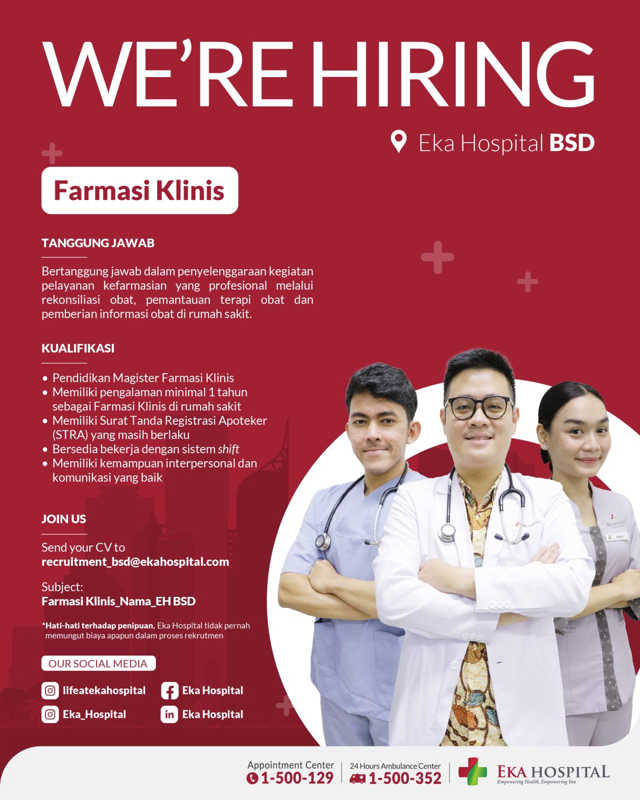 Lowongan Kerja Eka Hospital BSD